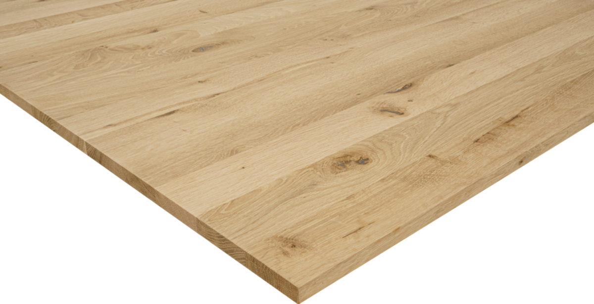 Eurowood 1-Schicht Massivholzplatte Eiche Rustikal A/B gekittet,