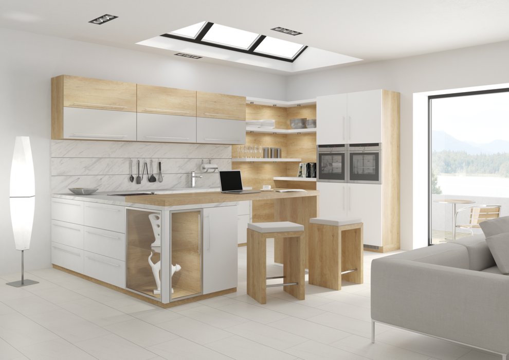 Zádová deska Egger U763 ST76 Perlově šedá / U999 ST76 Černá